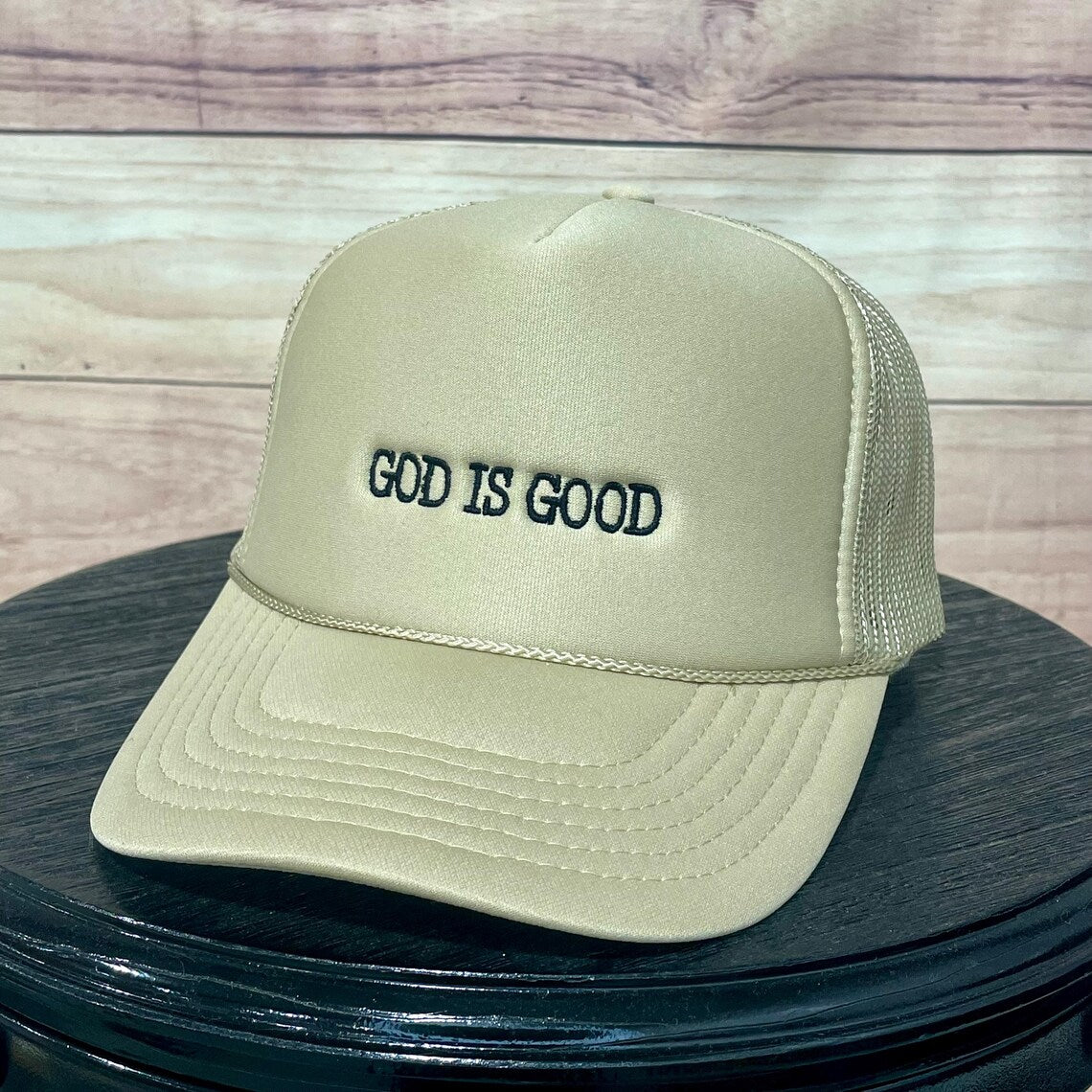God is Good Minimalist Foam Khaki – Riverbed Threads