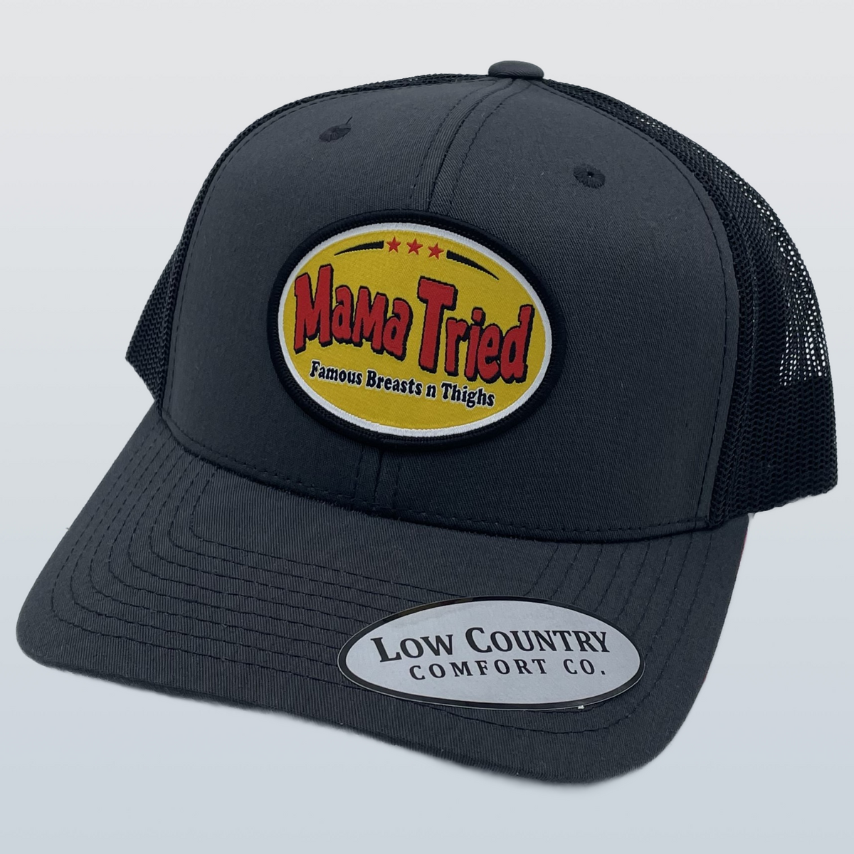 Mama Tried Famous Woven Patch Charcoal/Black – Riverbed Threads