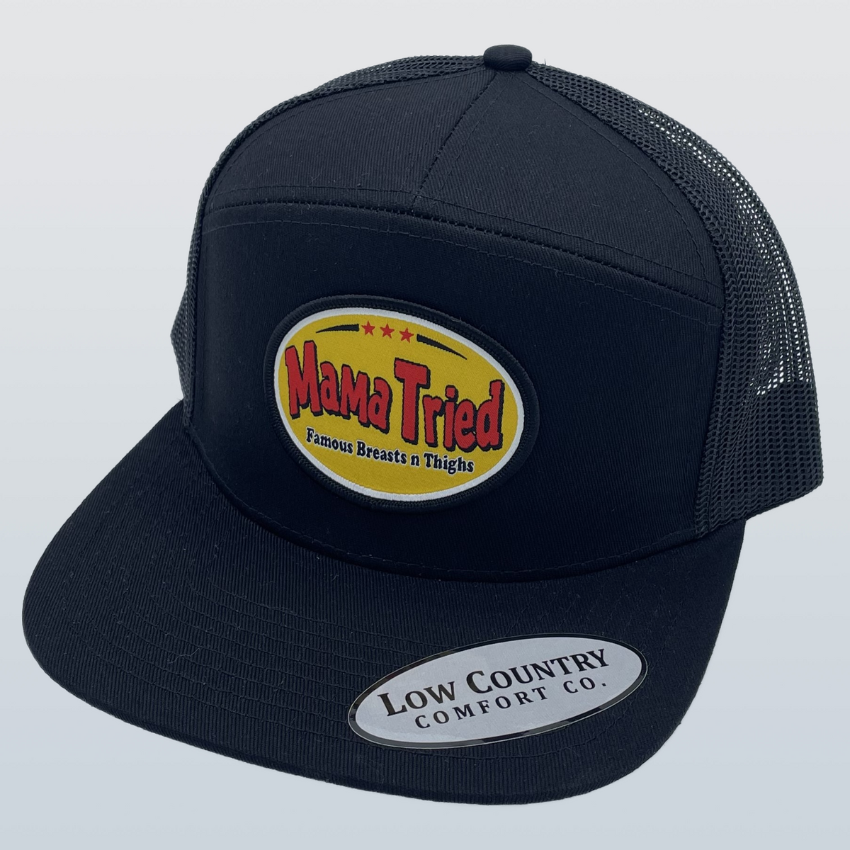 Mama Tried Famous Woven Patch 7 Panel Black – Riverbed Threads