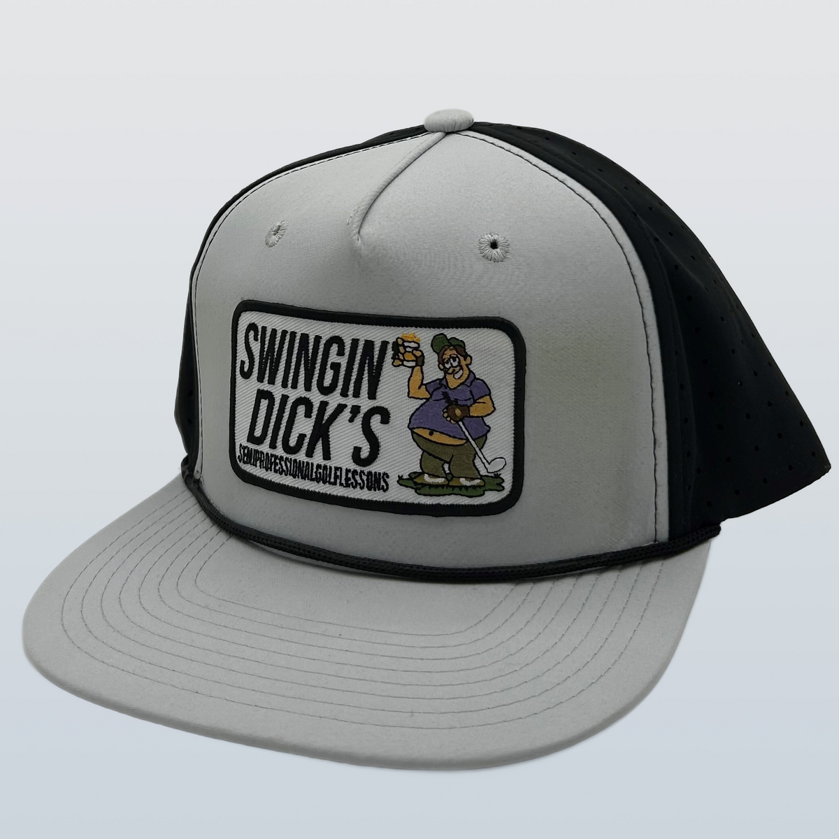 5perf Swingin' Dicks Woven Patch Grey/Black – Riverbed Threads