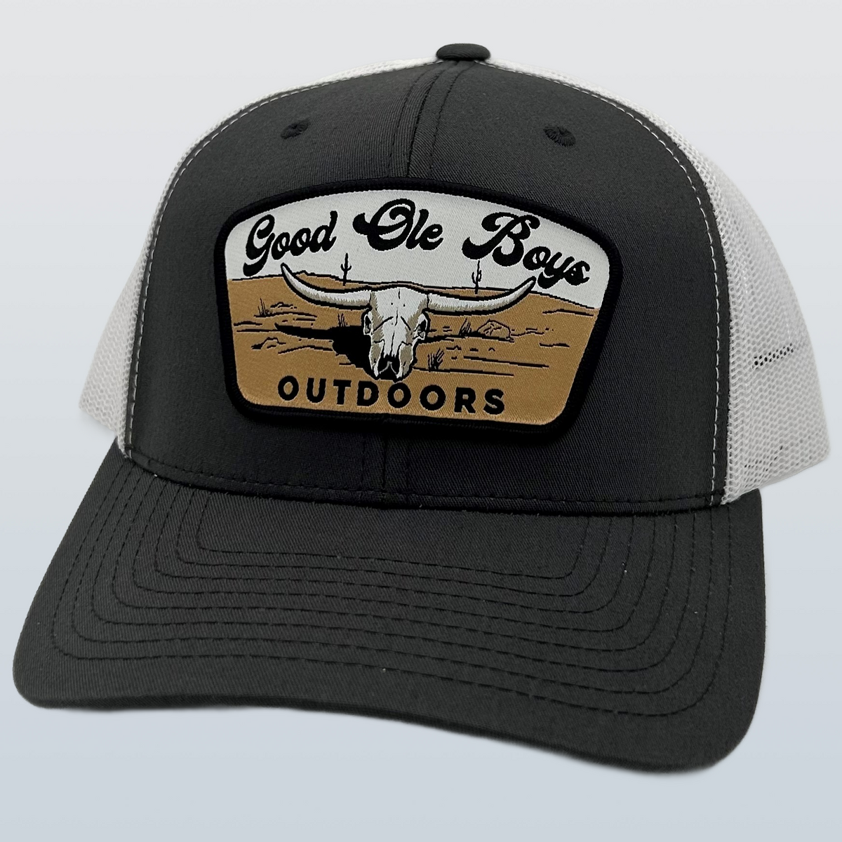 GOB Cattle Skull Patch Charcoal/White – Riverbed Threads
