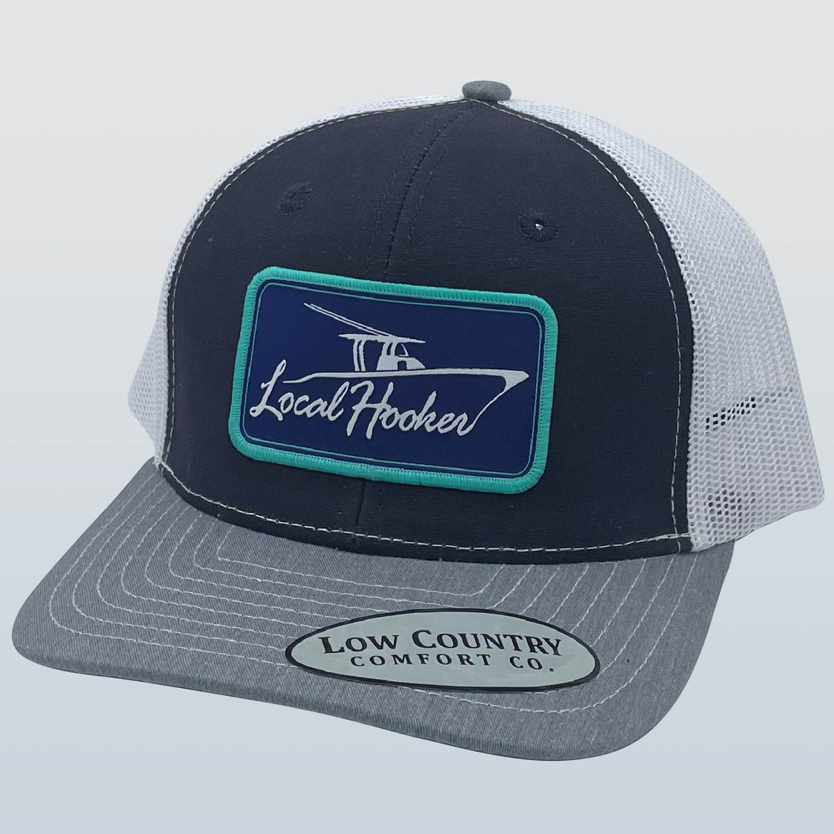 Local Hooker Charter Boat Patch Heather/Navy/White – Riverbed Threads