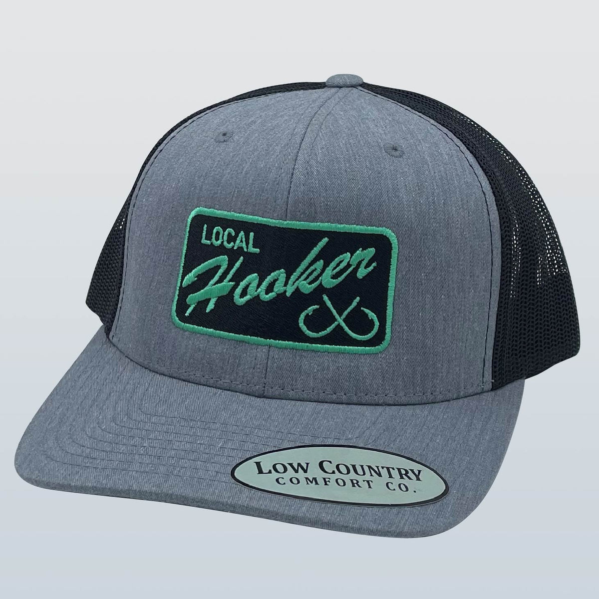 Local Hooker Diagonal Text Heather/Black Hat – Riverbed Threads