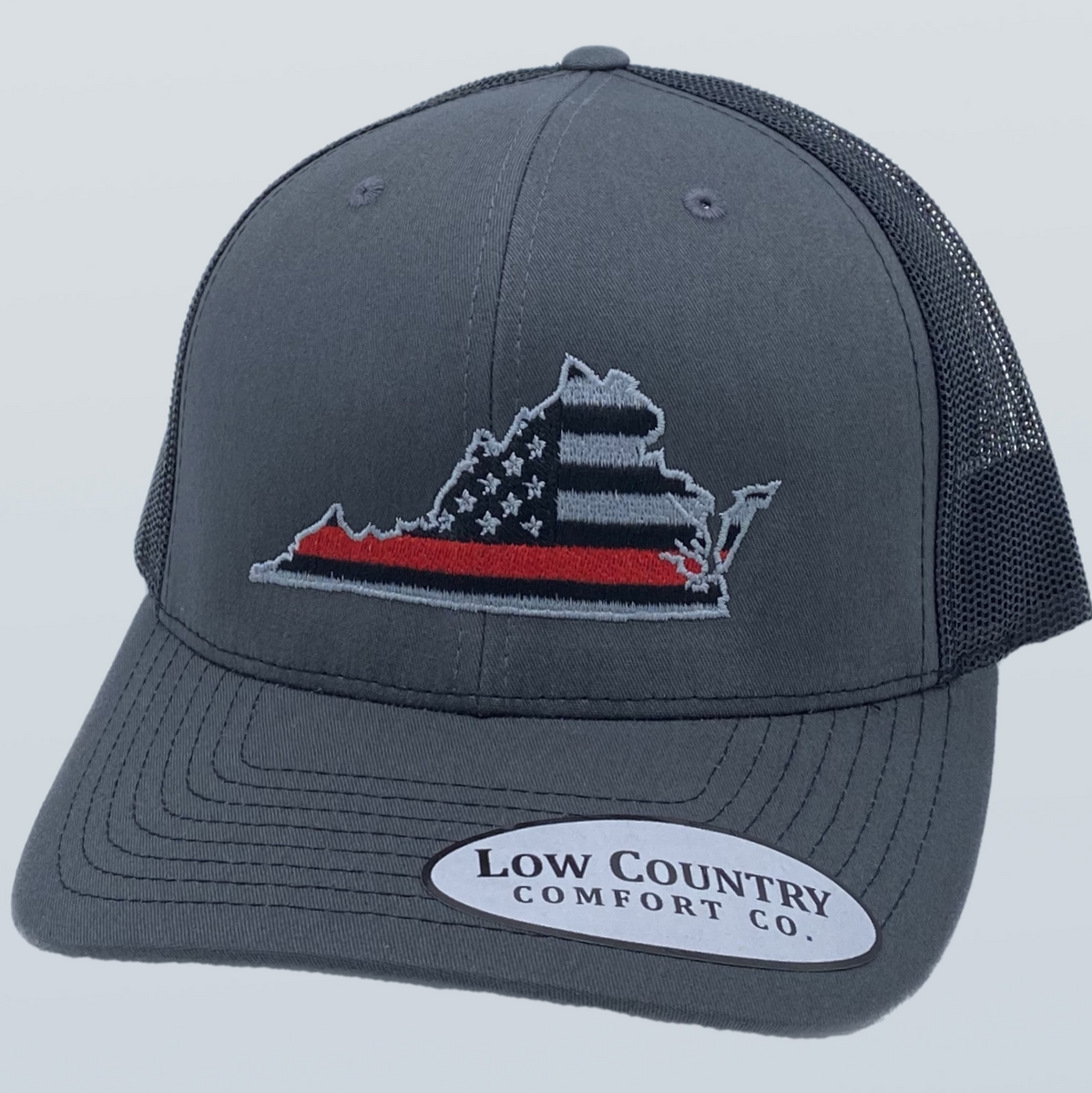 Virginia Red Line Charcoal/Black Hat – Riverbed Threads