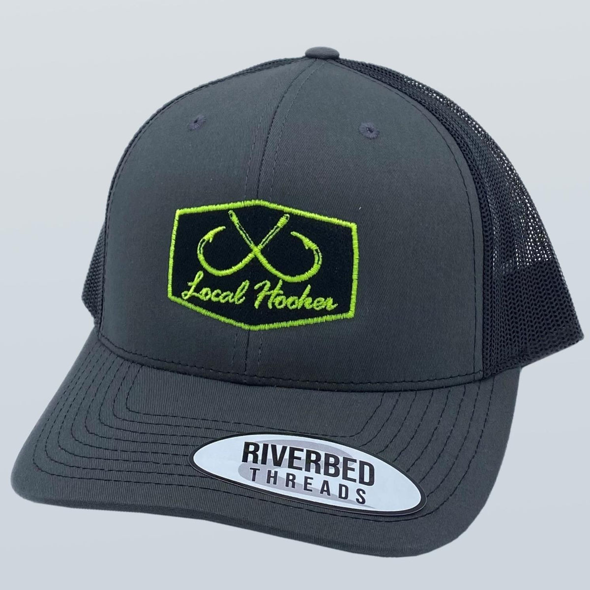 Local Hooker Patch Charcoal/Black Hat – Riverbed Threads