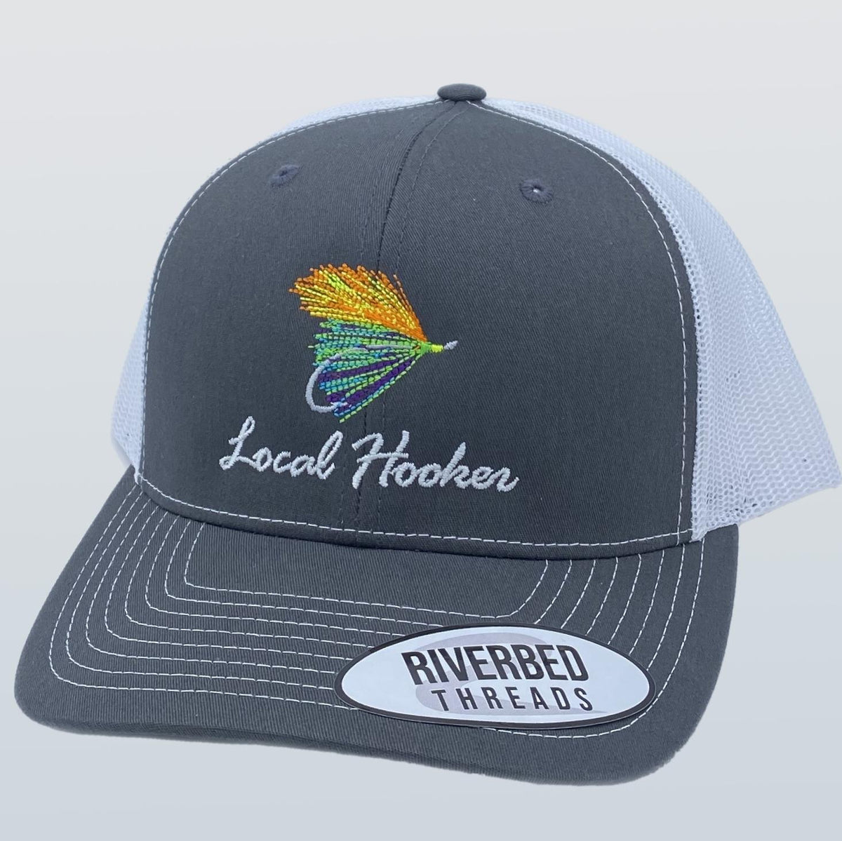 Local Hooker Fly Charcoal/White Hat – Riverbed Threads