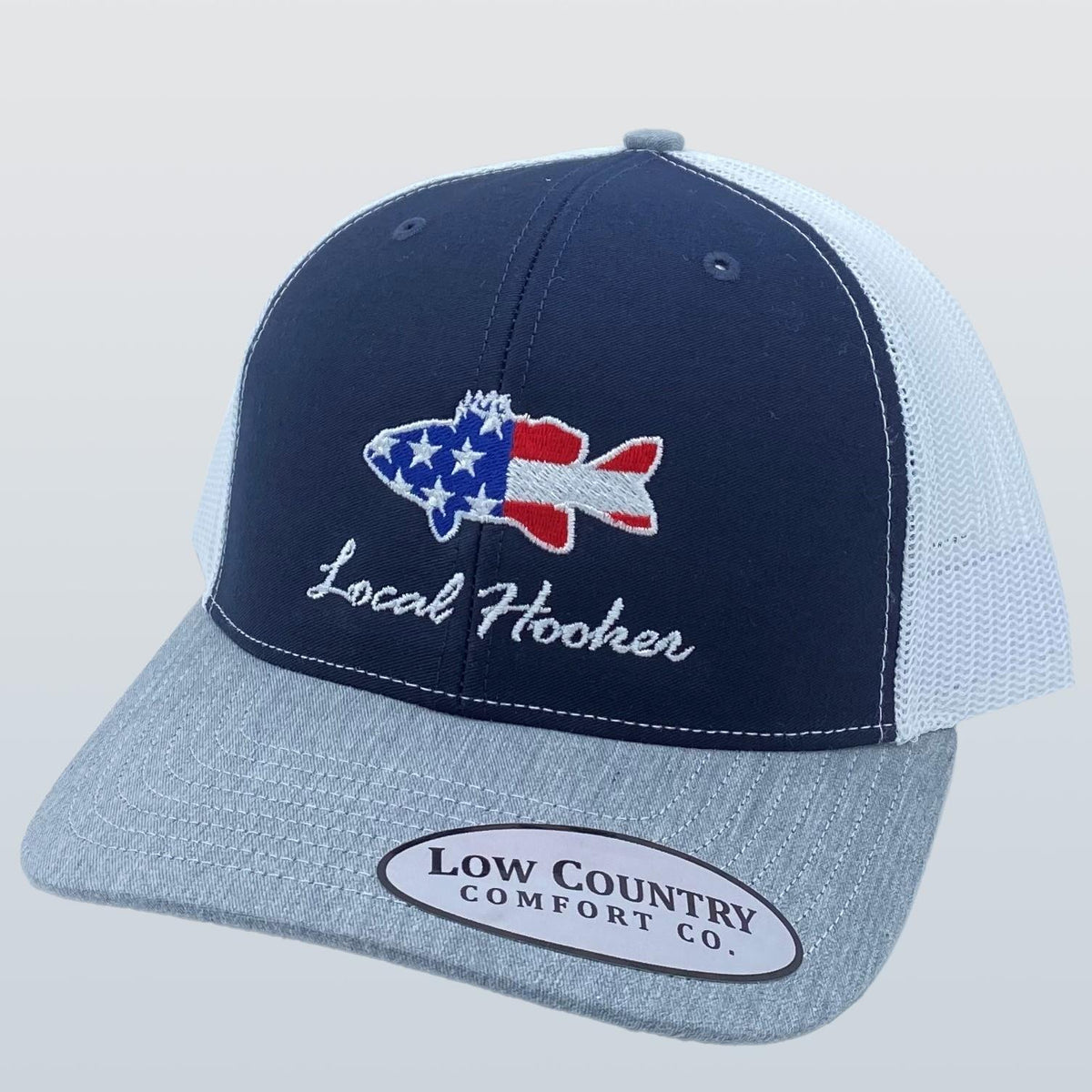 Local Hooker USA Flag Bass Heather/Navy/White Hat – Riverbed Threads