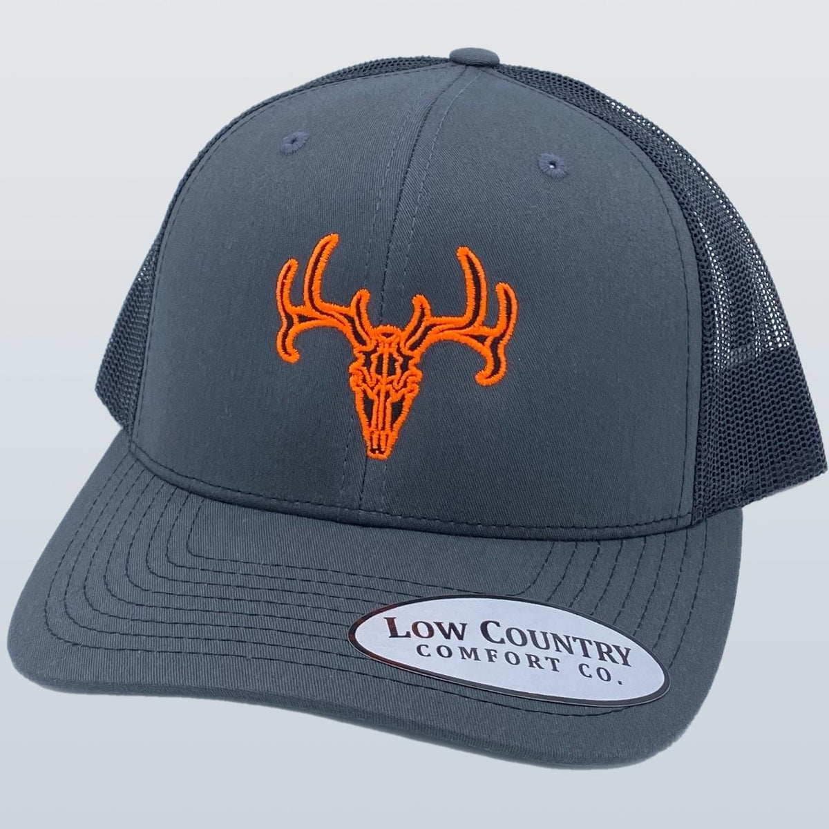 Shot Caller Deer Skull Orange Charcoal/Black Hat – Riverbed Threads