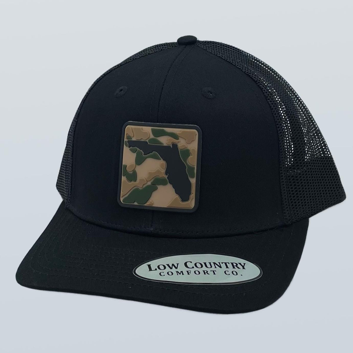 Florida Camo Outline PVC Patch Black Hat – Riverbed Threads