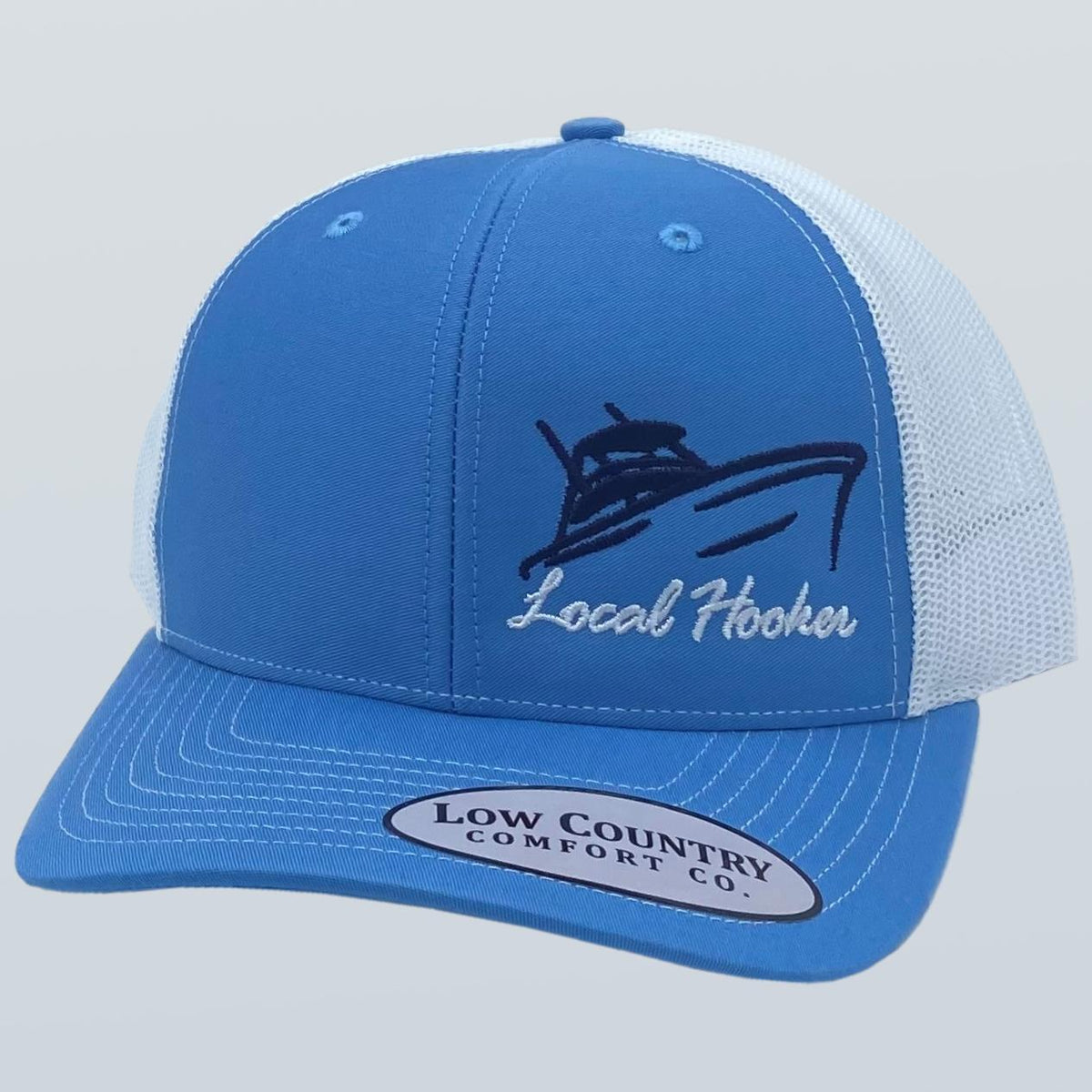 Local Hooker Boat Columbia Blue/White Hat – Riverbed Threads