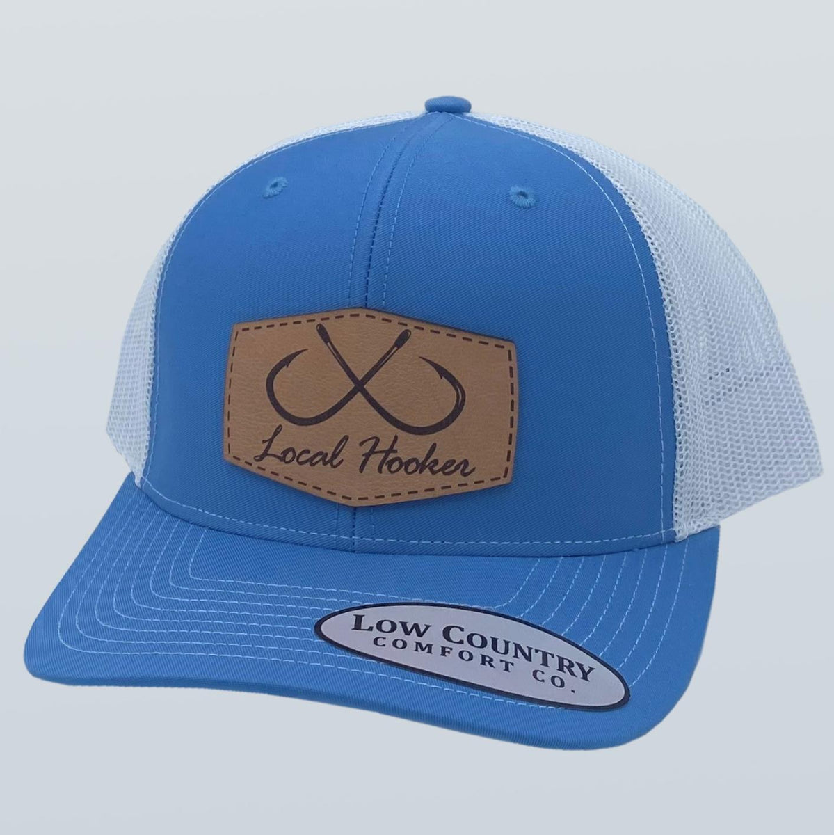 Local Hooker Patch Leather Columbia Blue/White Hat – Riverbed Threads