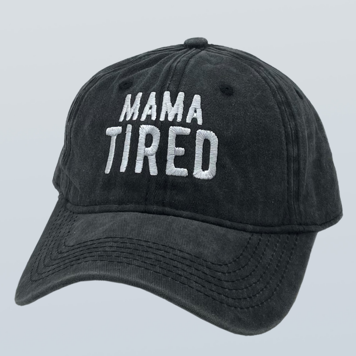 Mama Tired Unstructured Hat Black – Riverbed Threads