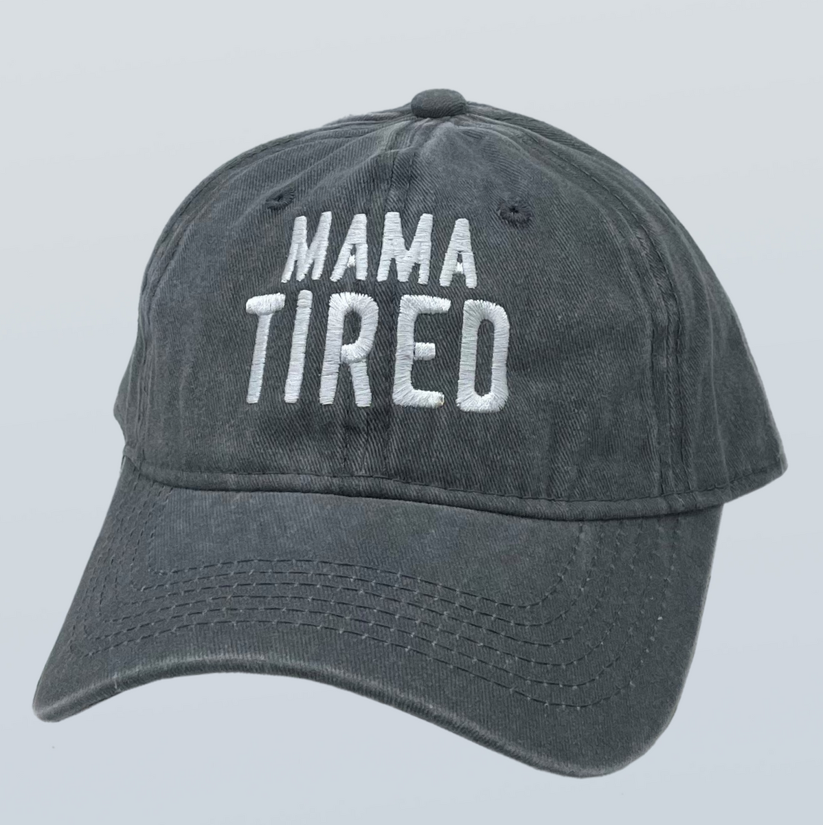 Mama Tired Unstructured Hat Charcoal – Riverbed Threads