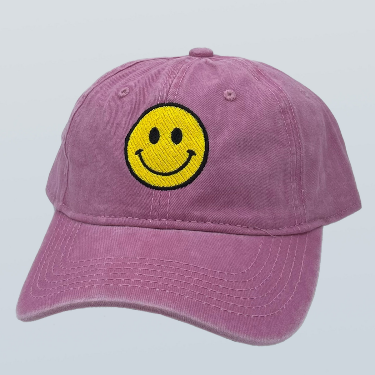 Smiley Face Unstructured Hat Pink – Riverbed Threads