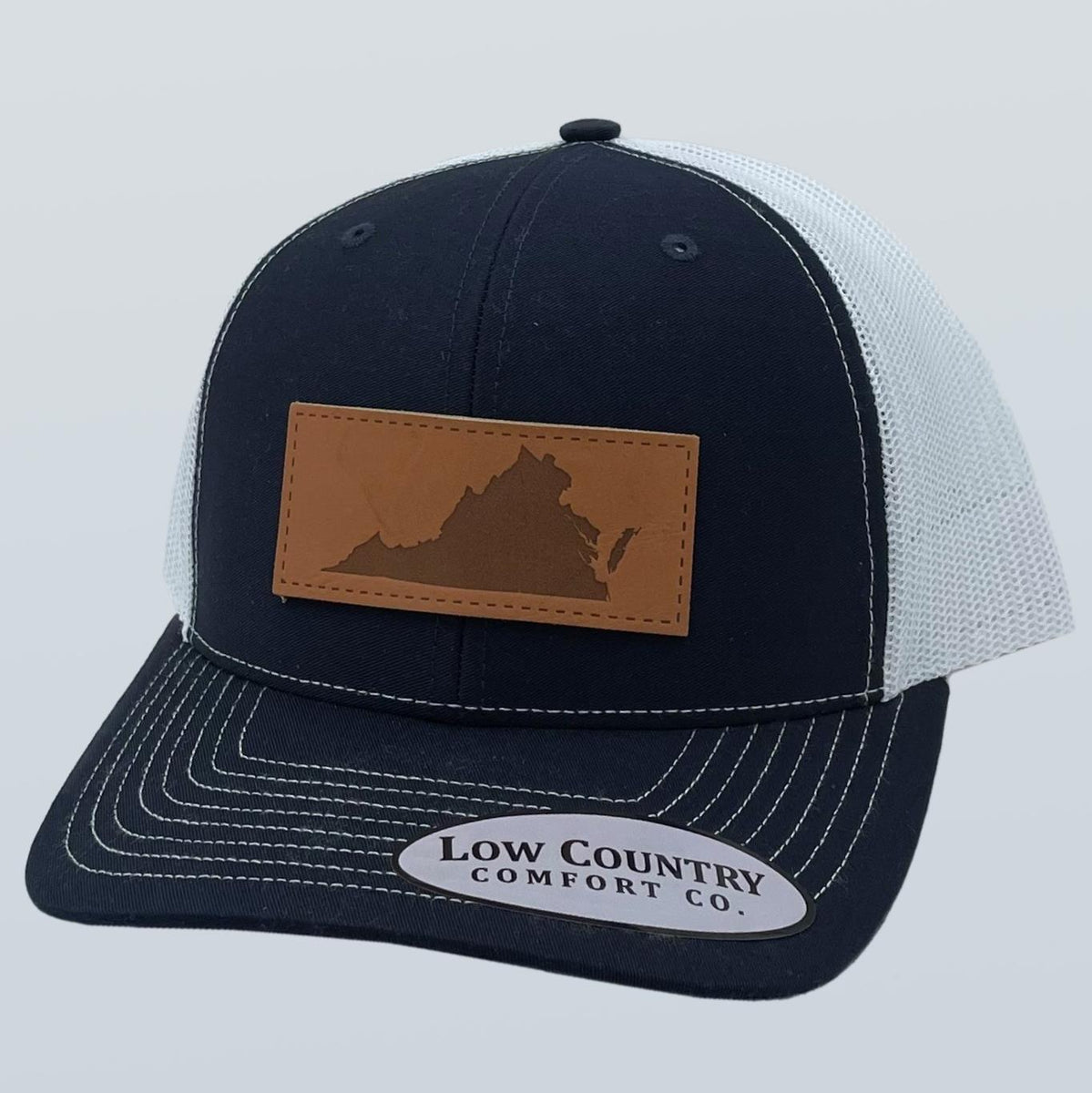 Virginia Outline Leather Patch Hat Navy/White – Riverbed Threads