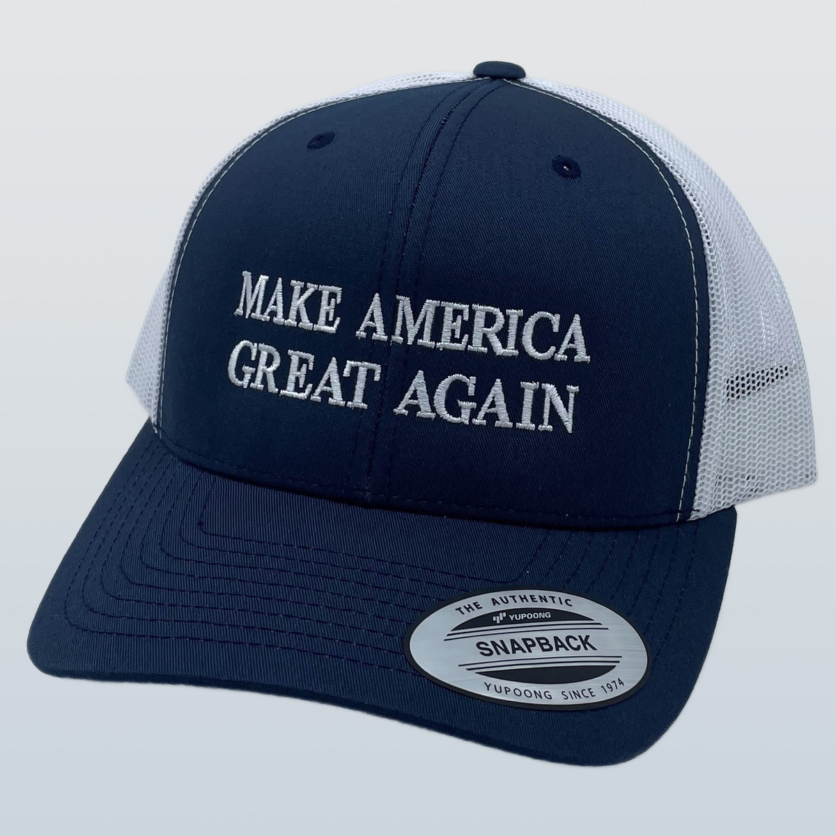 MAGA Text Navy/White – Riverbed Threads