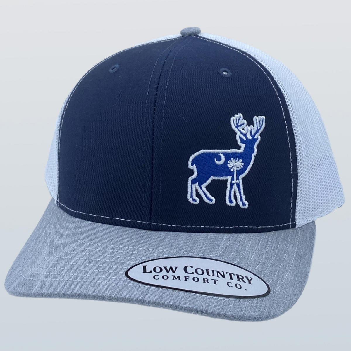 South Carolina Flag Deer Heather/Navy/White Hat – Riverbed Threads