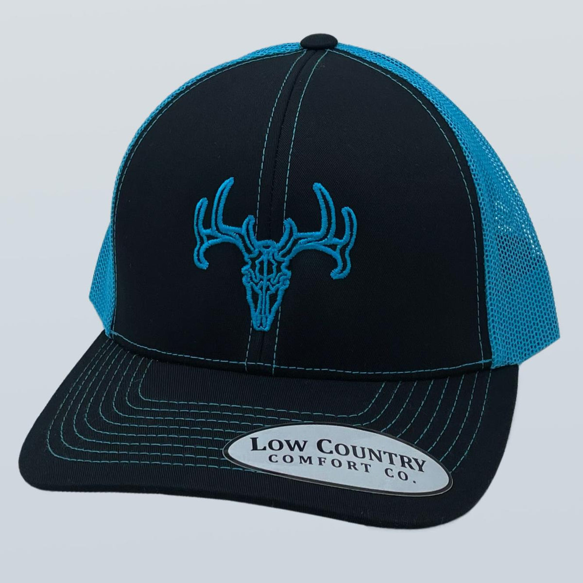 Shot Caller Deer Skull Black/Neon Blue Hat – Riverbed Threads