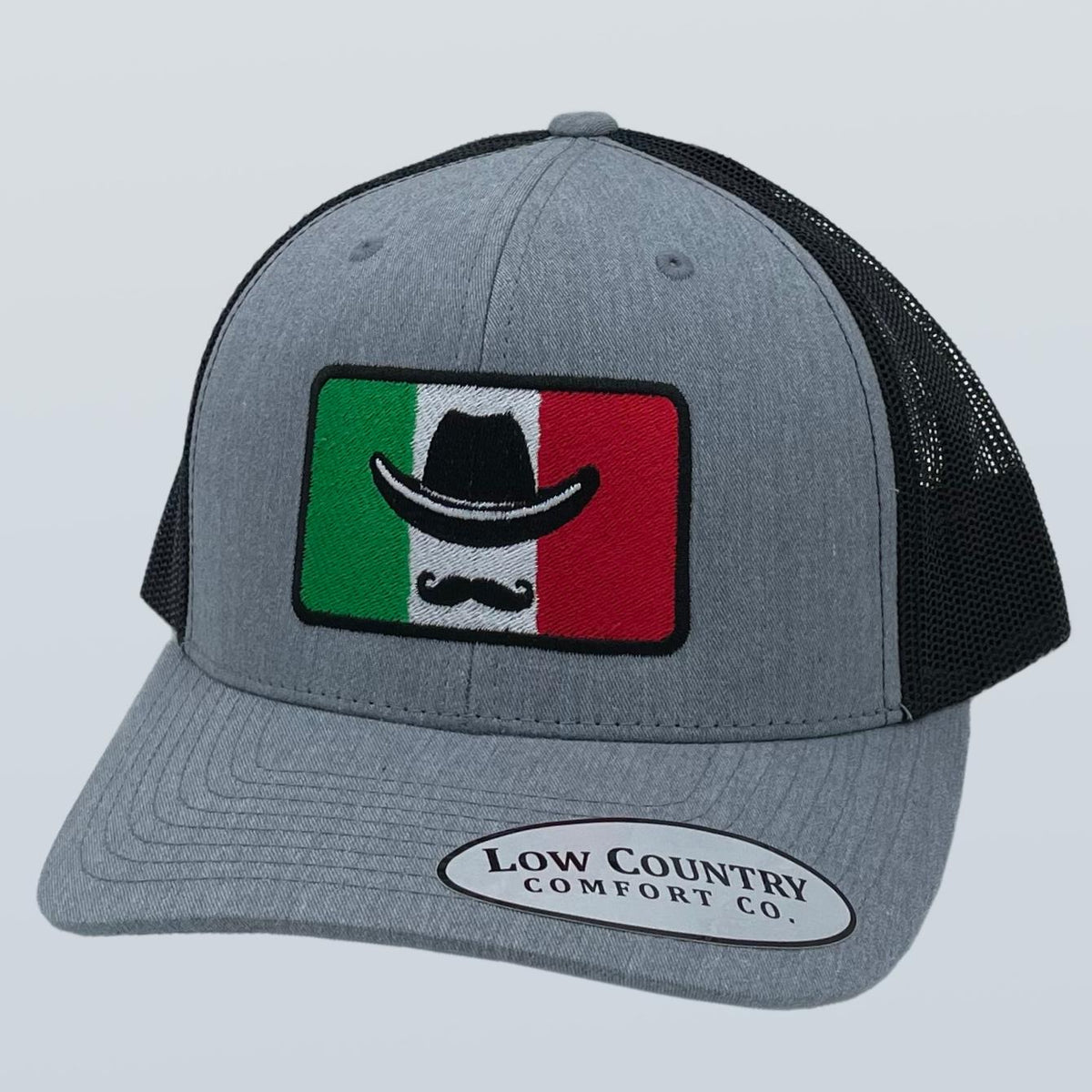 Mexican Flag Mustache Heather/Black Hat – Riverbed Threads